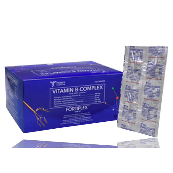 FORTIPLEX Vitamin B Complex 300mg / 30mg / 25mg / 100mg / 250mcg Tablet ...